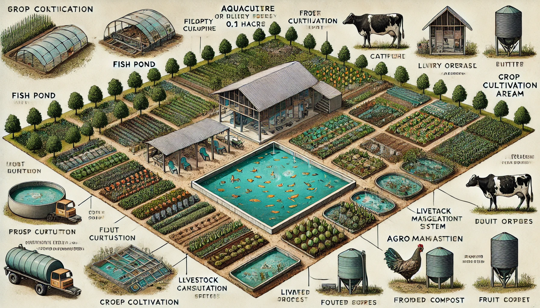 Integrated farming in 1 hectare of land: layout and project report? – UpVey